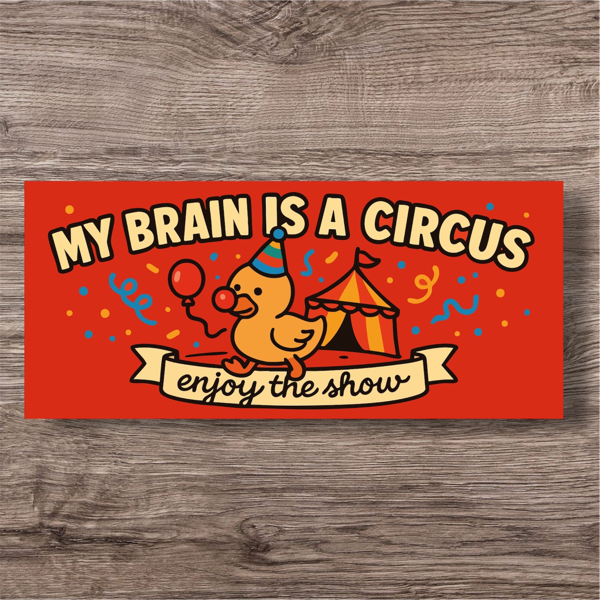 "Brain circus” – Quirky Neurodiversity bumper style sticker for ADHD ...